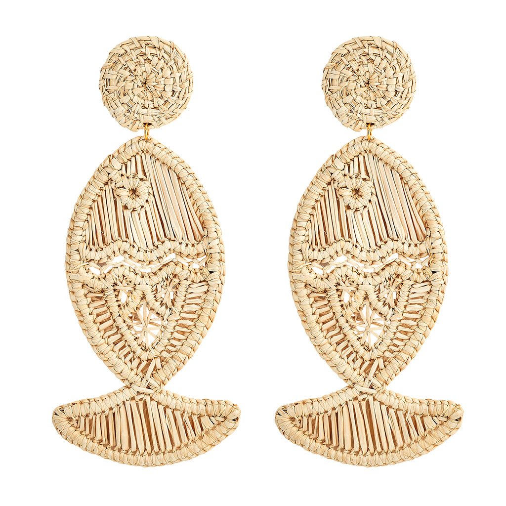 ASHA by Ashley McCormick Rattan Fish Earring - Natural – Asha By ADM