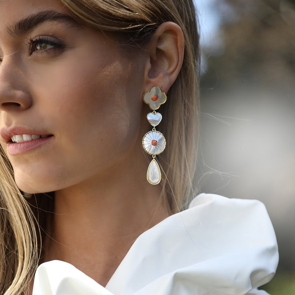 ASHA by Ashley McCormick Angelina Earring Coral – Asha By ADM