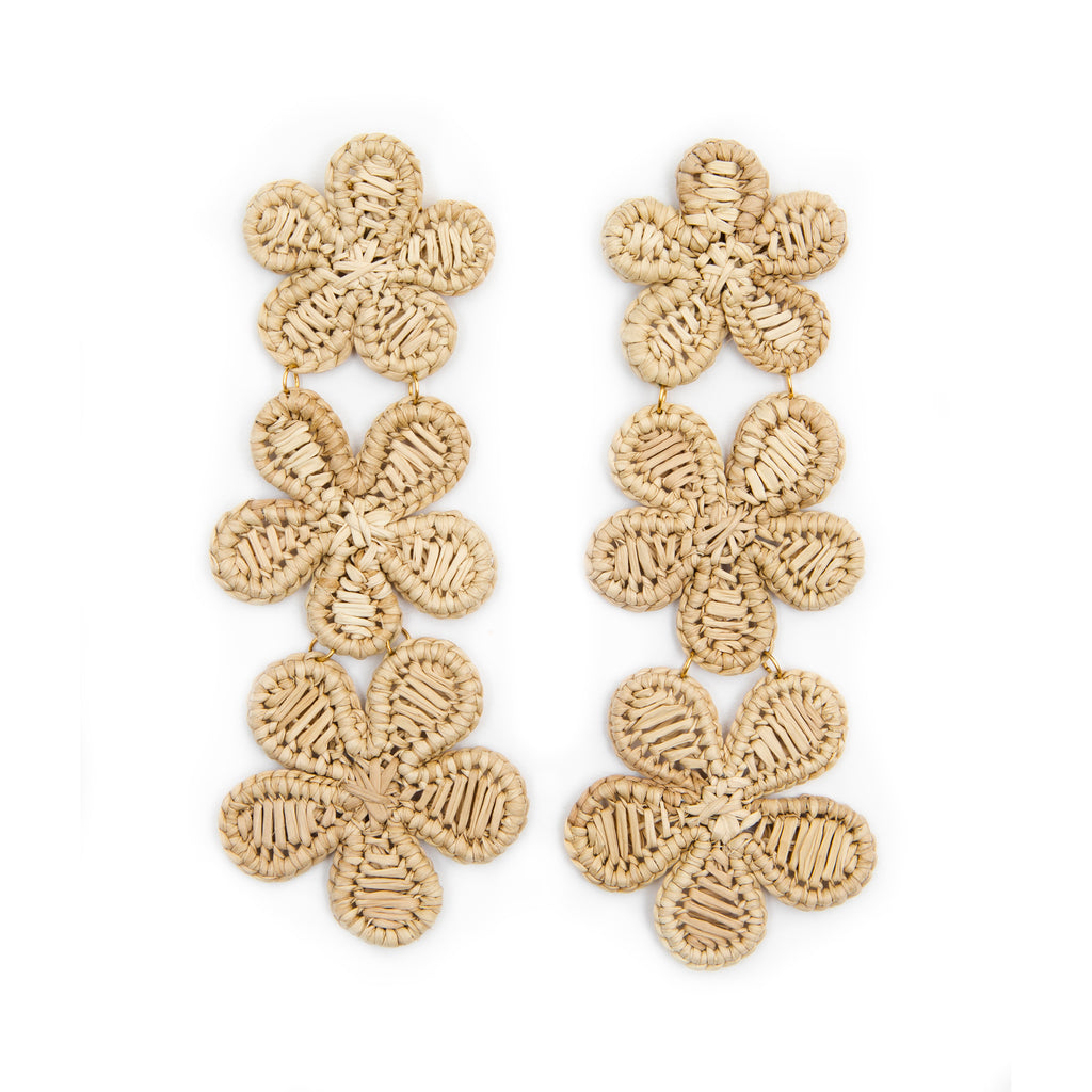 ASHA by Ashley McCormick Natural Rattan Flower Earring – Asha By ADM
